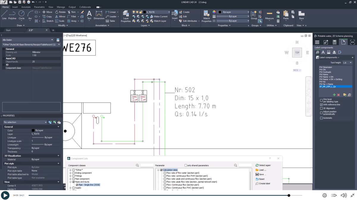 New in e-learning: Full data control with the LINEAR component lists for AutoCAD | LINEAR