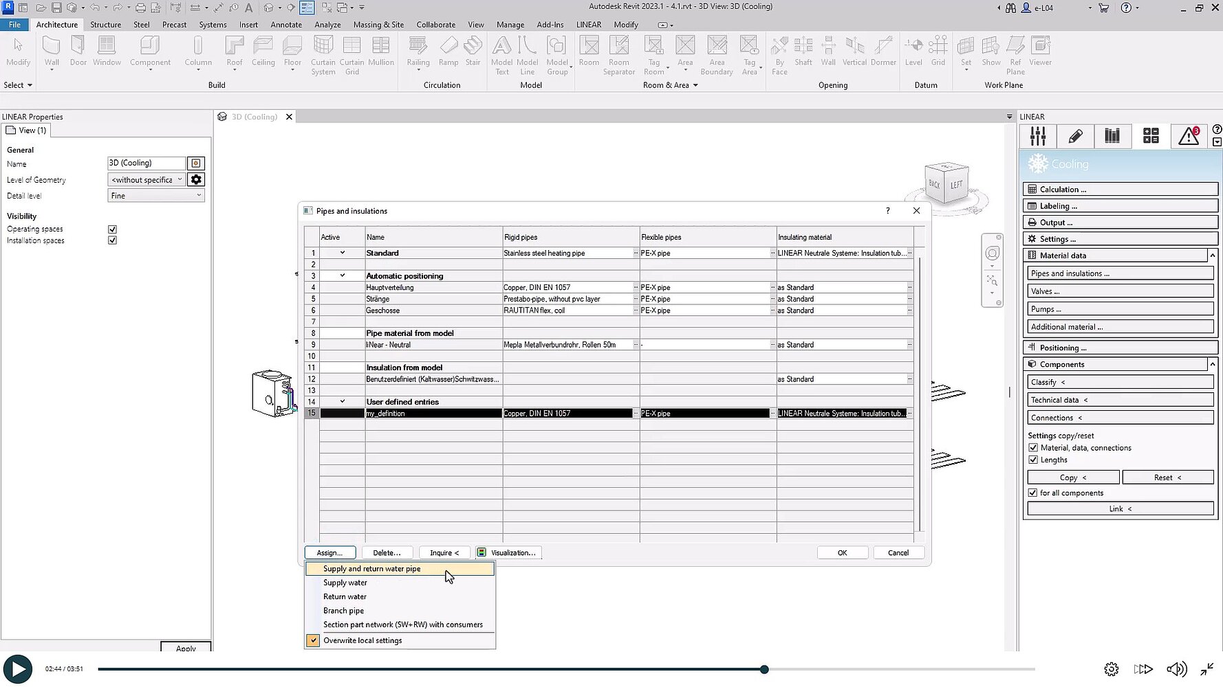Nieuwe cursus: Koelleidingnetwerk berekenen in Revit: LINEAR