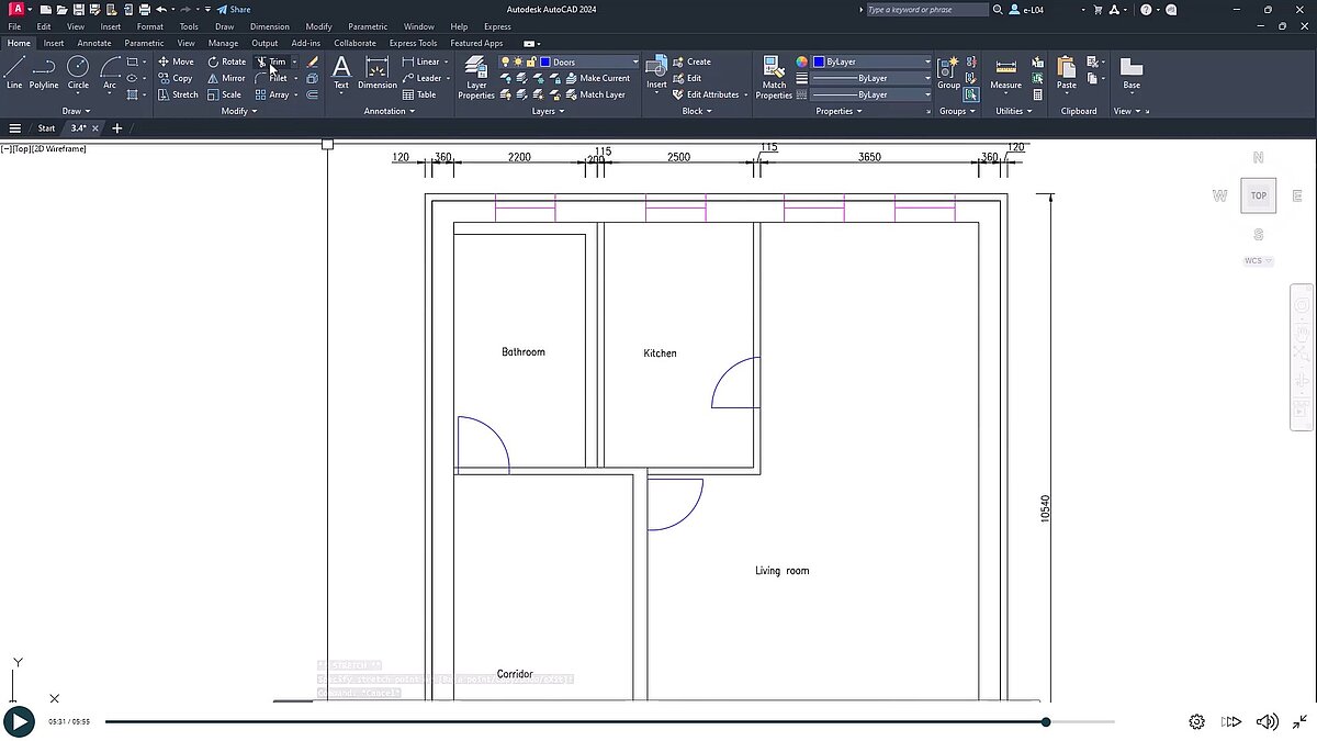 Further e-learning course: Basics of operating AutoCAD | LINEAR