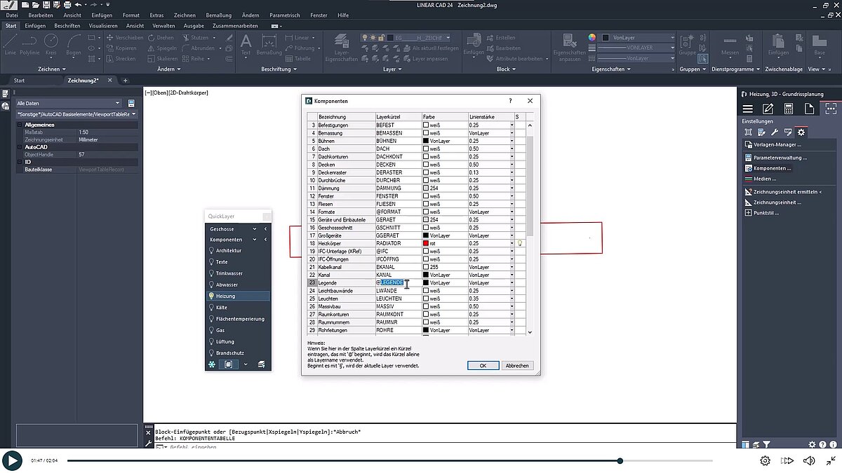 Neuer Kurs zu Tabellen und ihren Aufgaben in AutoCAD | LINEAR