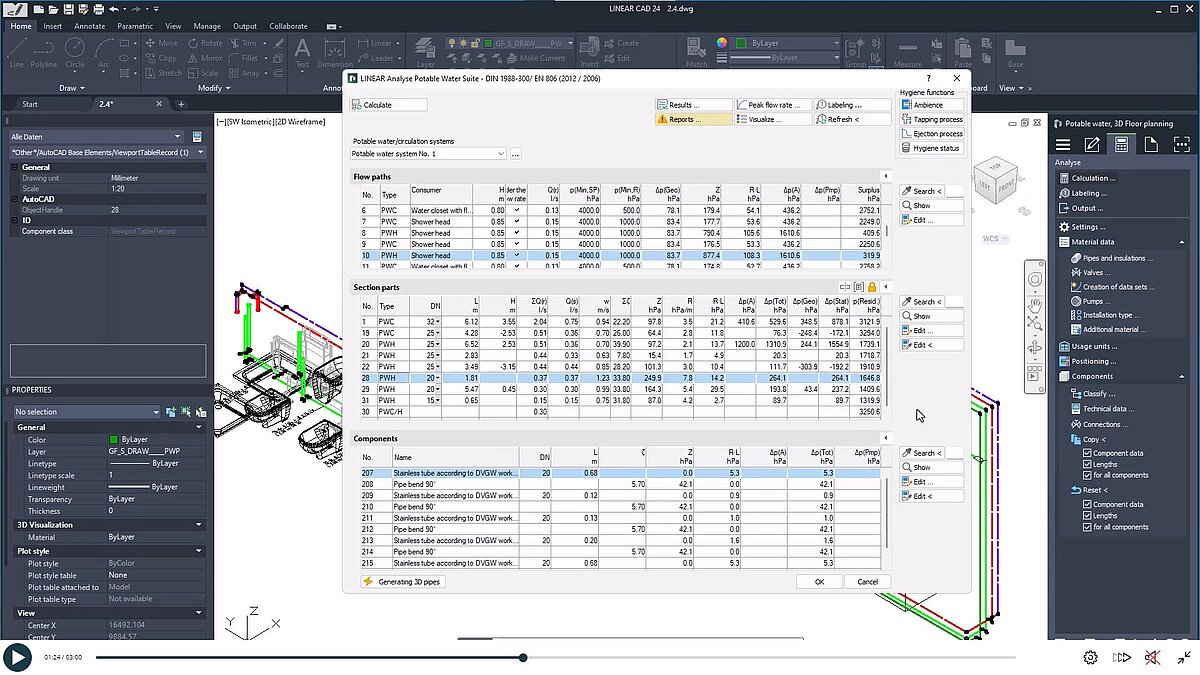 E-Learning: Common features of all calculation modules in AutoCAD | LINEAR